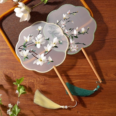 刺绣团扇夏天古风苏绣搭配汉服