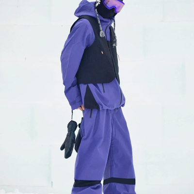 卡盛紫黑色防风防水滑雪服