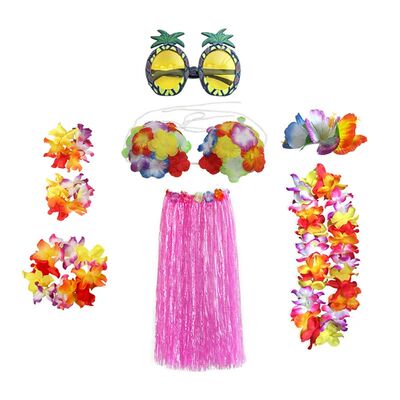 Hot Sale 60cm/80cm 8Pcs Plastic Fibers girls Woman Hawaiian