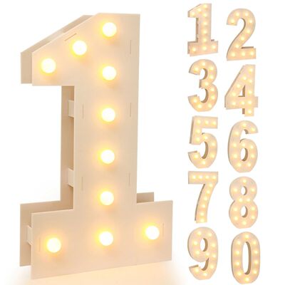 91.5cm LED Light Warm White Giant Figure Numbers Large Cardb