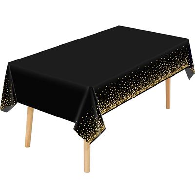 137x274cm Disposable White Tablecloths Rectangle Gold Dot Wa