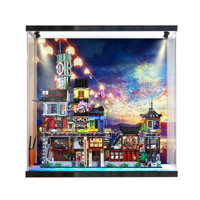 亚克力防尘盒适用乐高70620忍者之城+70657忍者码头积木展示盒