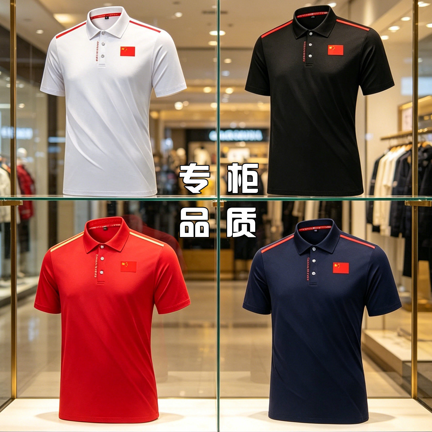中国队短袖运动T恤男女武术训练服教练POLO衫裁判速干跑步国服