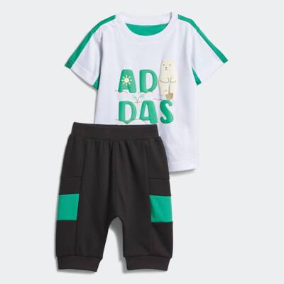 Adidas阿迪达斯 儿童印花运动休闲短袖套装 IA8223
