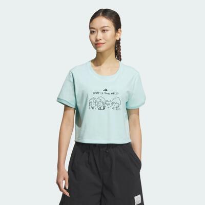 Adidas/阿迪达斯 女子 MBTI 系列短款运动休闲短袖T恤 JN6664