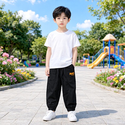 abckids童装秋款男童百搭针织长裤防蚊运动裤小童宝宝 F412213038