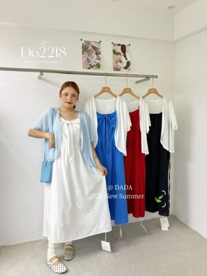 DA家D62218#开衫外套加连衣裙两件套5/20 白 蓝 红 藏青 ML