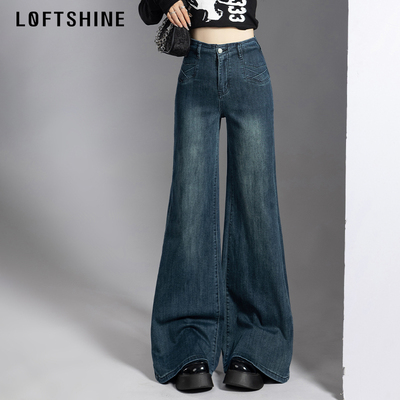 LOFTSHINELX阔腿显瘦牛仔裤女