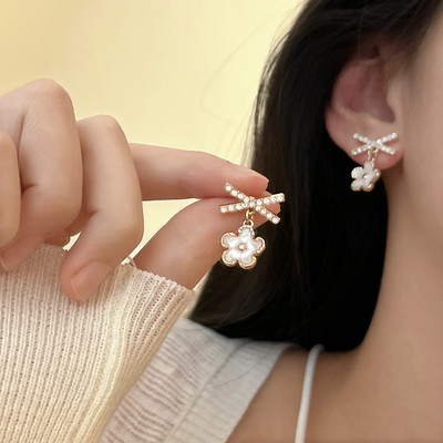 满钻叉号花朵耳环2022年新款潮