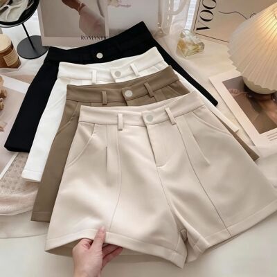 Casual Women A-Line ShortsOffice Lady Commute Vintage Solid