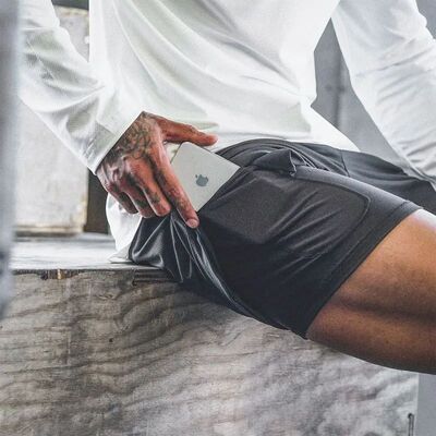 2024 New Men's Fitness Training Shorts,Summer 2 In 1 Quick D