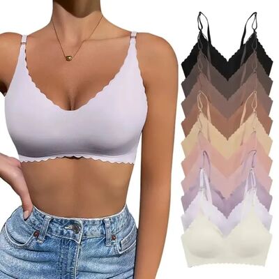 6 Colors New Ice Silk Underwear Comfy Bra WireFree Padded Wa
