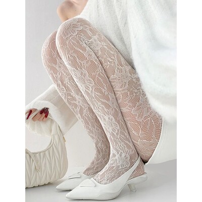 White Socks Women Sexy Fishnet Stockings Femme Summer Thin F