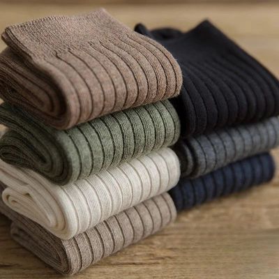 7 pairs of autumn winter socks men's mid tube sweat absorbin