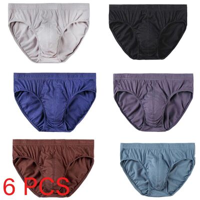 6 Pcs/Lot Men's 100% Cotton Panties Breathable Briefs Comfor