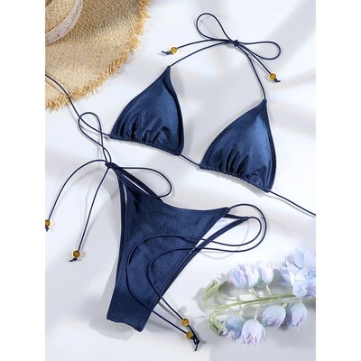 Sexy Triangle Mini Bikini Sets Micro Thongs Swimsuit Women B