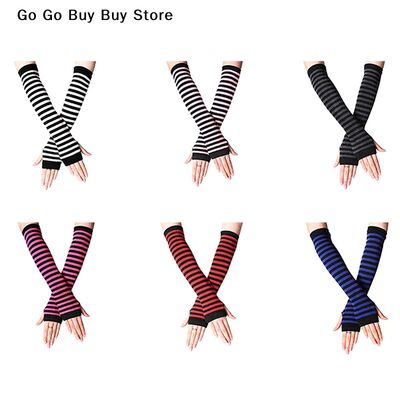 Y2K Gothic Lolita Gloves Arm Cover Arm Warmers Black Grey St