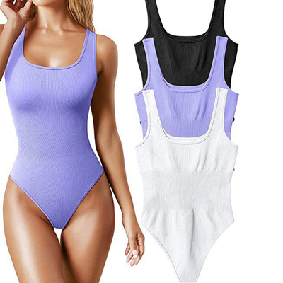 Sexy Street Playsuit Solid Color Women Ribbed Knitted Sleeve