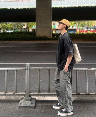 独家SSZ PARA ZIP PANTS日系宽松工装军事风休闲拉链裤坐禅抽绳裤