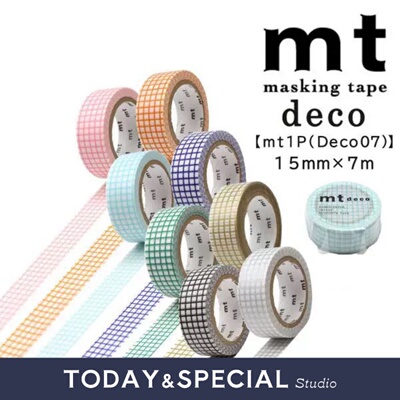 【现货】日本MT deco基础系列胶带水玉波点方眼格纹手帐和纸胶带