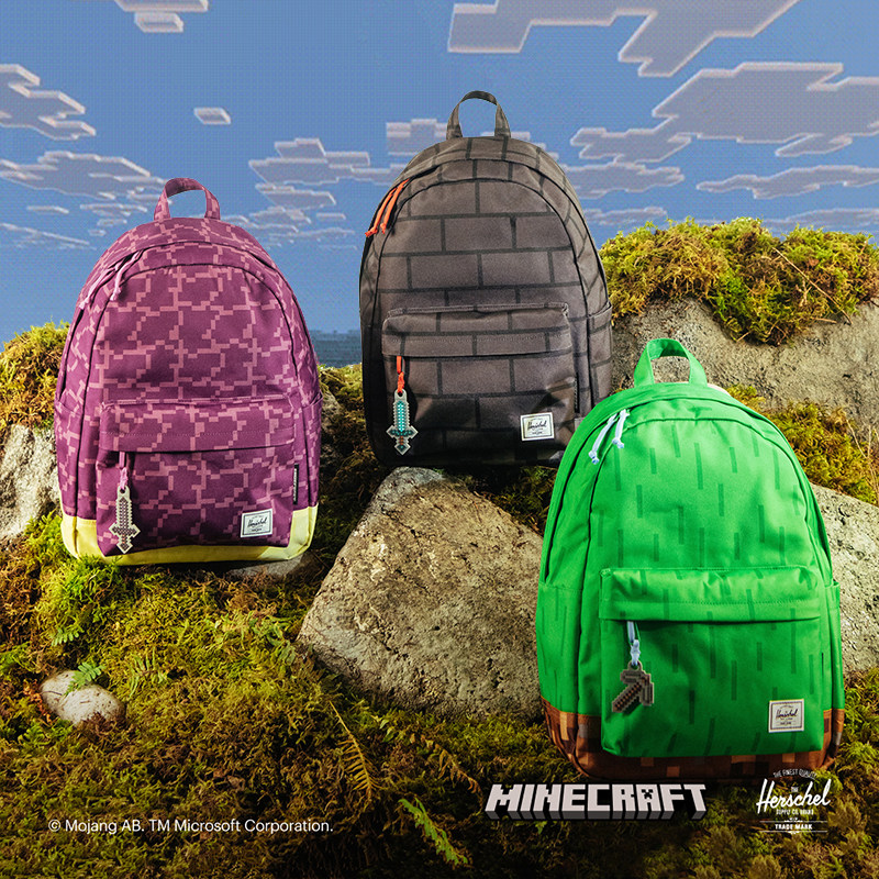 Herschel《我的世界》minecraft联名款双肩包专属游戏印花背书包