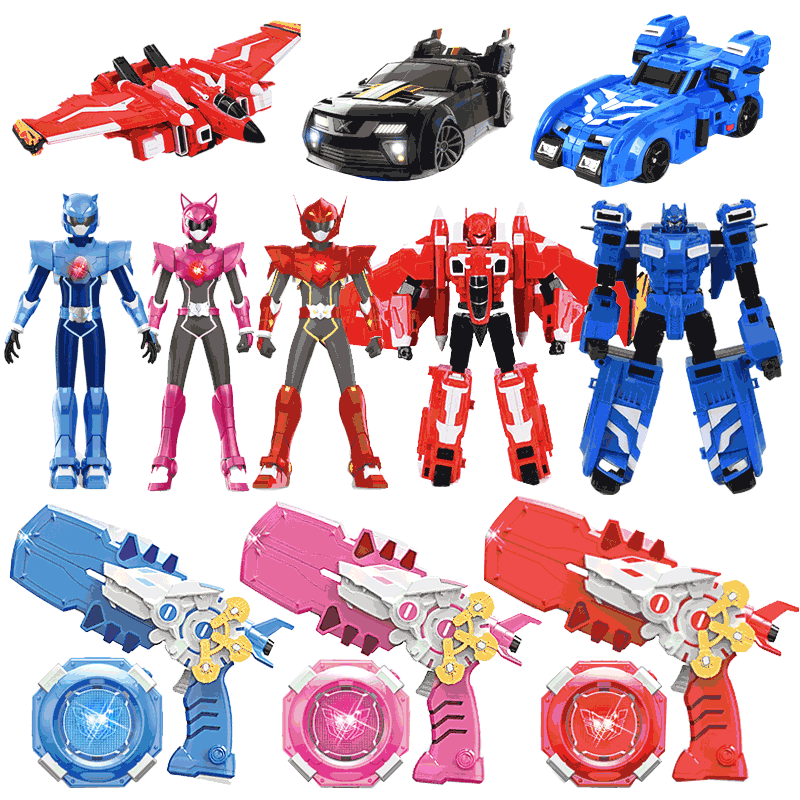 迷你特工队光之枪变形机器人全套