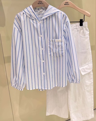 little moco专柜正品25年夏男女童防晒条纹长袖外套KBE2JKT010