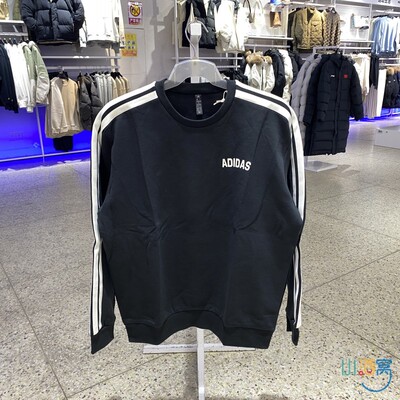 正品ADIDAS阿迪达斯男款三条纹宽松运动休闲圆领套头卫衣KC2850