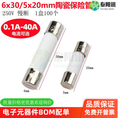 5x20/6*30mm慢断陶瓷保险丝管