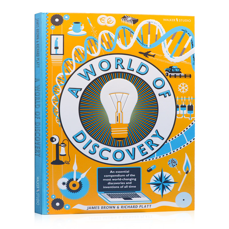 英文原版A World of Discovery发现的世界精装超大开本 7~9岁儿童科普读物事实与数字结合插图童书亲子读物_虎窝淘