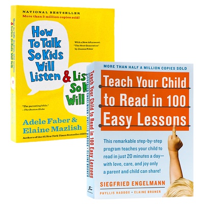 如何说孩子才会听怎么听孩子才肯说 英文原版 How to Talk  and Teach Your Child to Read in 100 Easy Lessons 英语阅读教学书