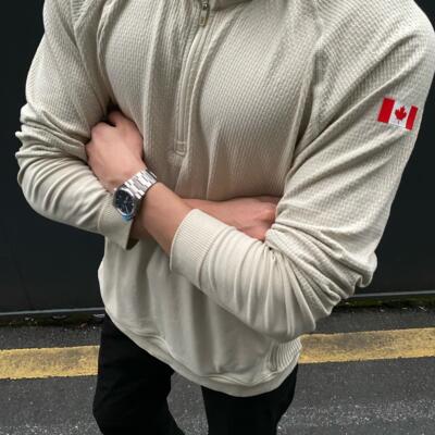 加拿大限定半拉链运动长衫卫衣