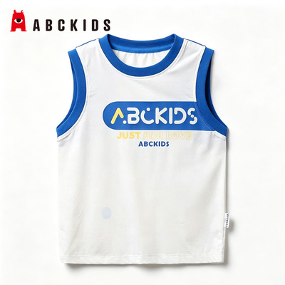 Abckids男童国潮字母撞色T恤