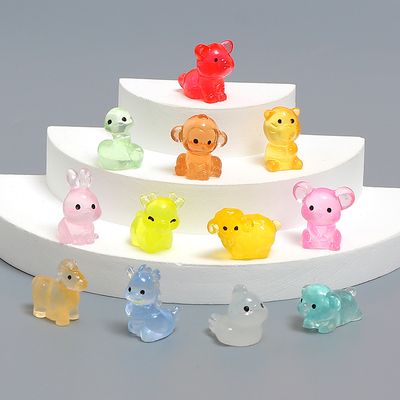 夜光十二生肖动物摆件树脂小配件