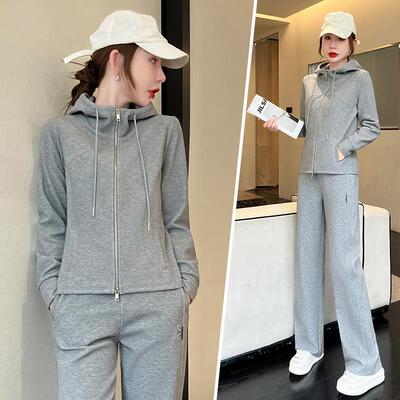 两运动套装帽女春秋4-98892季新步款时尚洋气连跑休闲服长袖卫衣