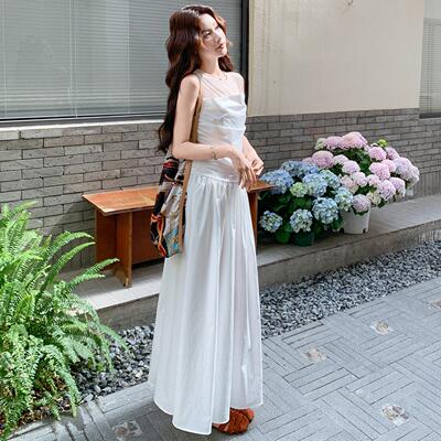 法式轻气奢丝拼接无夏袖连衣裙女新款设计感独C100-609特漂亮质蕾