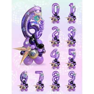 33pc Kpop music-themed birthday balloon pillar set, suitable