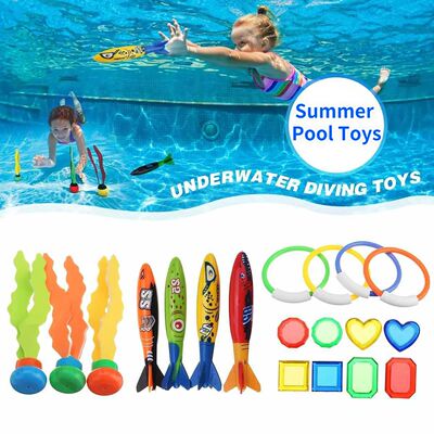 Kids Summer Shark Rocket Throwing Toy Swimming Pool Dive Gam
