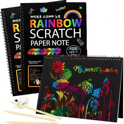 Rainbow Magic Scratch Off Paper Set for Kids Arts Scraping P