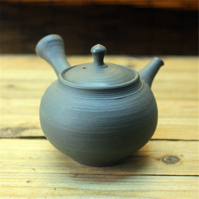 常滑烧纯手工陶泥名家侧把急须