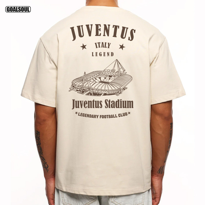 尤文图斯 T恤JUVENTUS球场插画足球潮牌美式复古休闲纯棉 短袖