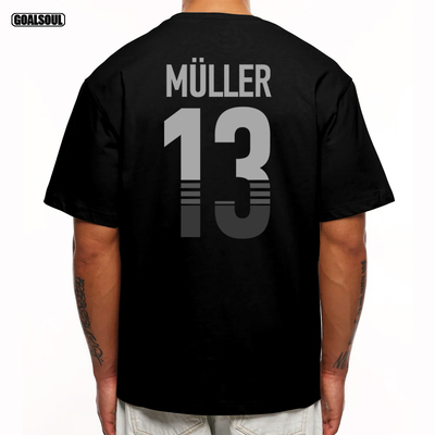 德国队托马斯穆勒 世界杯13号MULLER足球休闲宽松重磅纯棉短袖T恤