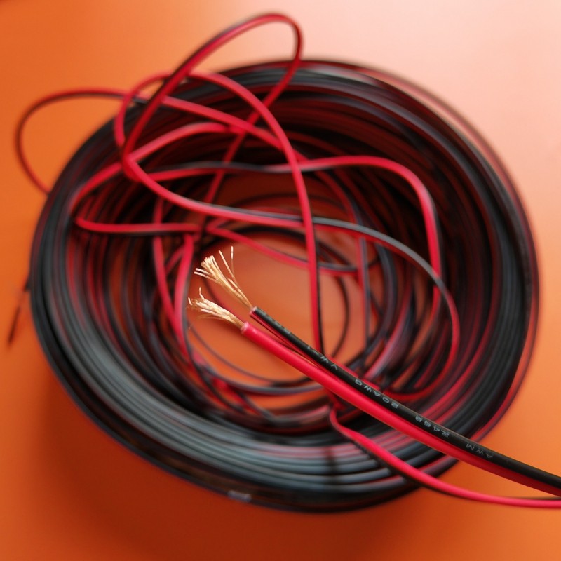 LED灯带延长线12V24V电线0.5㎡黑红2pin铜芯连接3528楼梯布线5050_虎窝淘