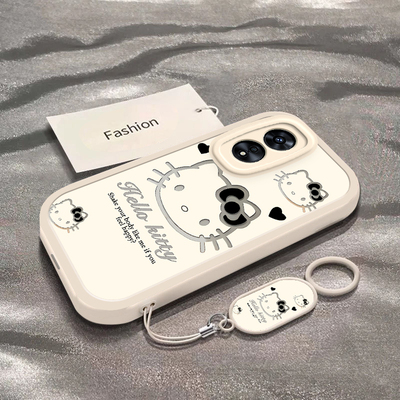 暗黑凯蒂猫适用于OPPOA97手机壳新款PFTM10全包防摔保护套A95搞怪可爱男女款oppoA96卡通小众ins风专用外壳