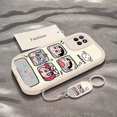 四宫格小新适用于真我V11s手机壳RealmeV11新款RMX3125全包防摔保护套v11s情侣男女款可爱搞怪ins风专用外壳