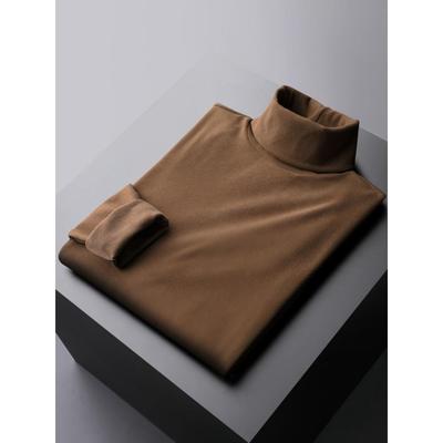 EK高端双面绒德绒高领打底衫男修身休闲内搭翻领加厚保暖长袖t恤