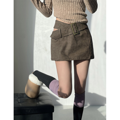 ABG亚裔风辣妹防走光露腰短裙