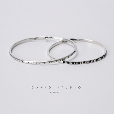 david纯银手工简约手镯手环小众