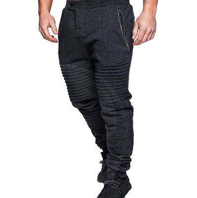 Men's casual pants pleated plus size foot pants men