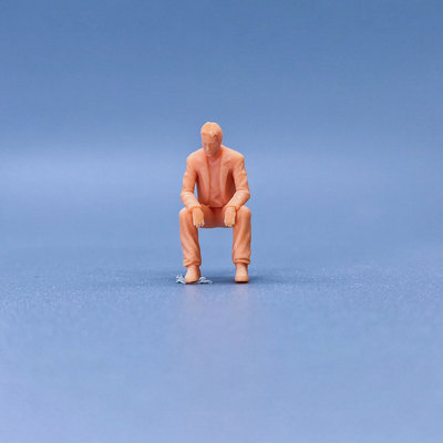 SuperGe1/64白模人偶坐姿忧郁男